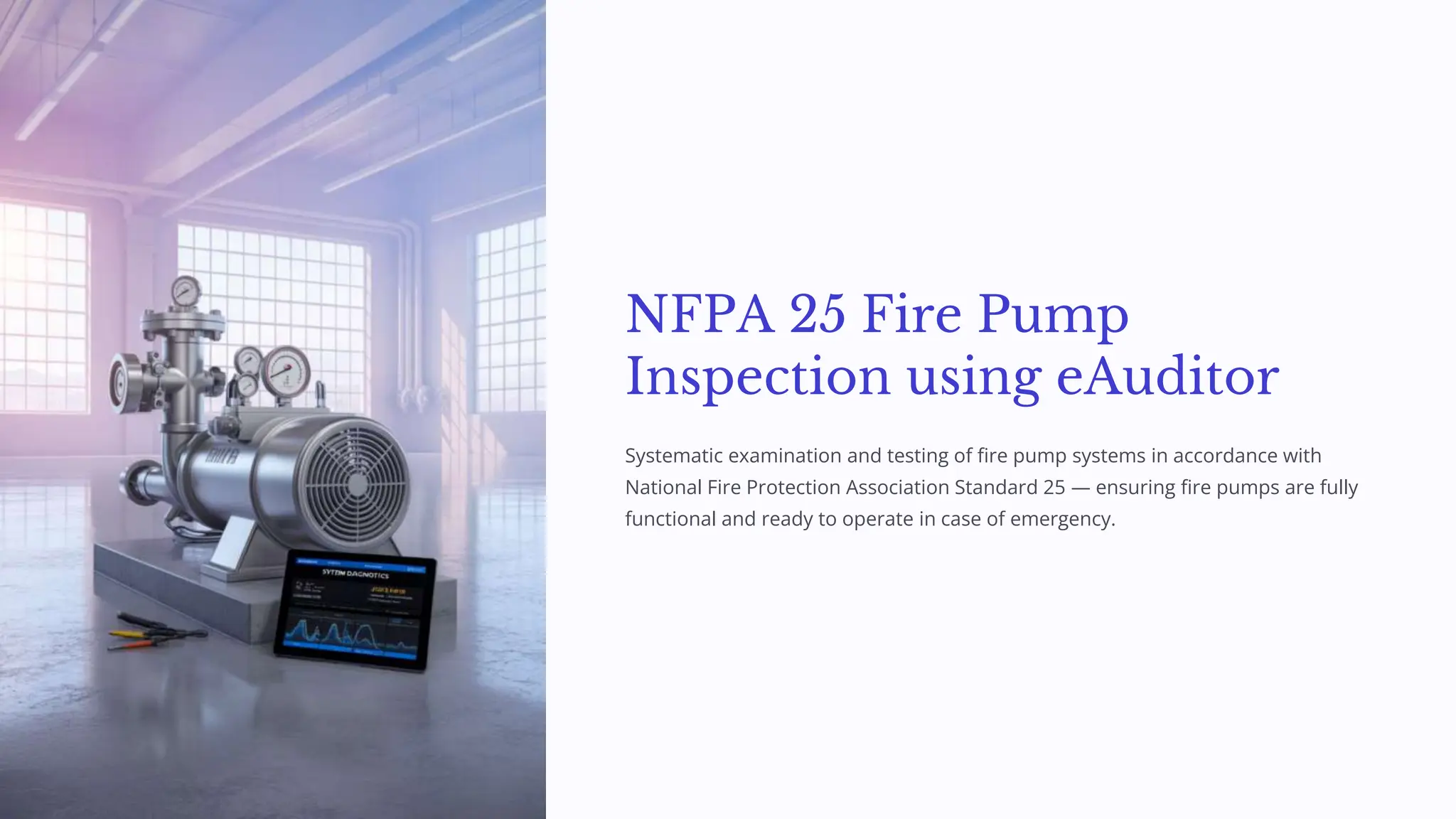 NFPA 25 Fire Pump Inspection with eAuditor Audits & Inspections | PDF