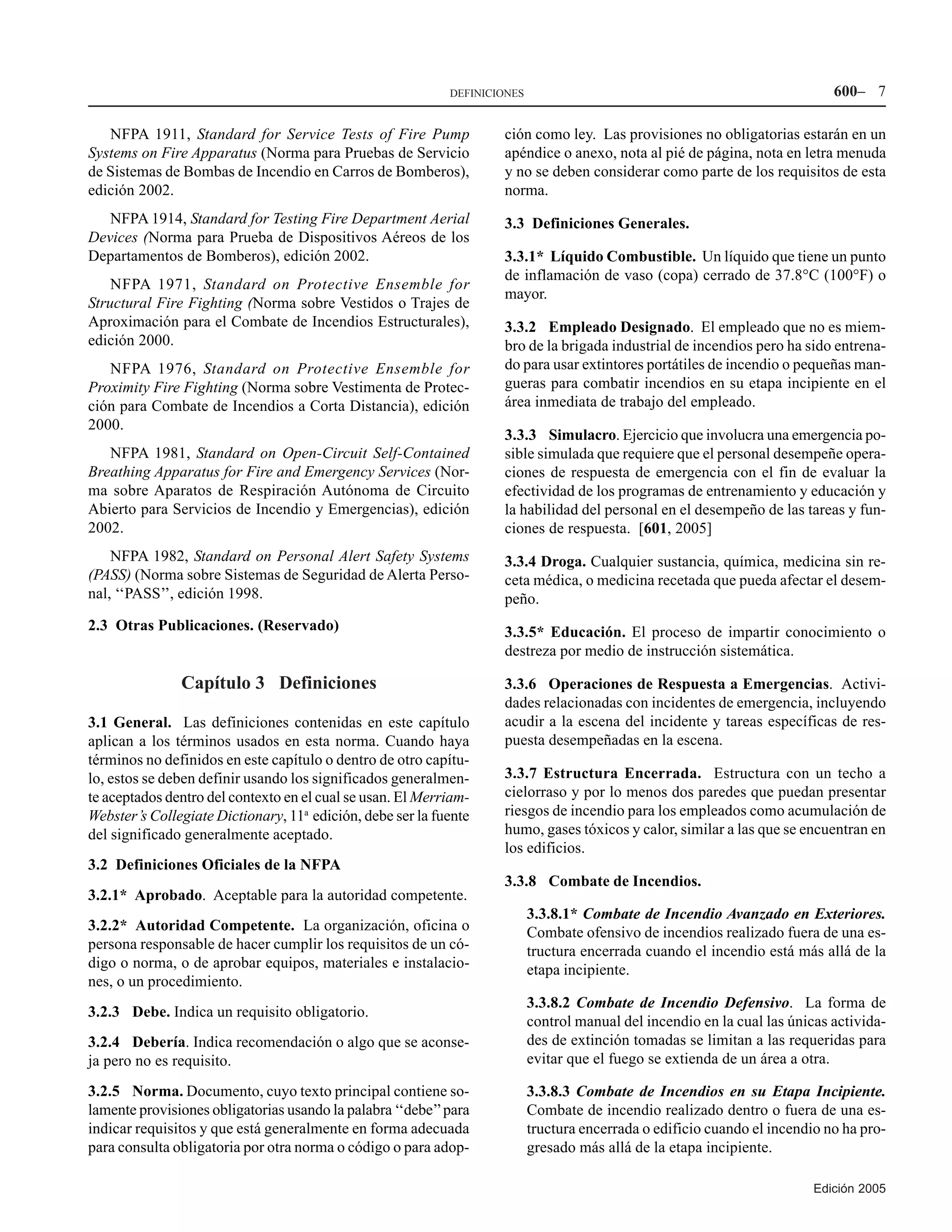 Nfpa 600 standard on industrial fire brigades - 2005 edition espanol | PDF