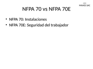 Capacitación Completa en Seguridad Eléctrica según NFPA 70 | PPTX