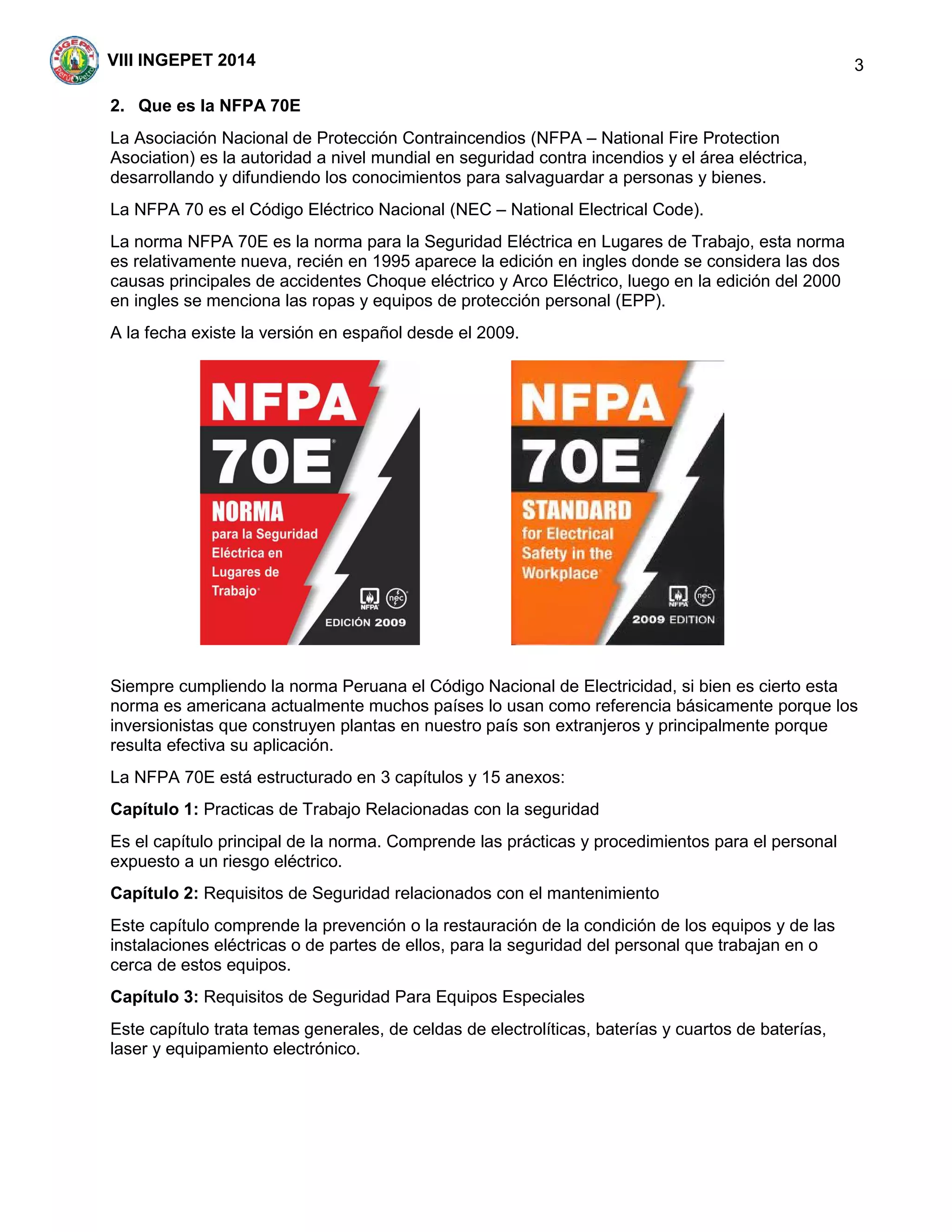 NFPA-70E Seguridad Electrica en Plantas de LNG. JPQ | PDF