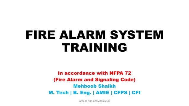 NFPA 72 Fire Alarm Training.pdf fire detection system | PDF