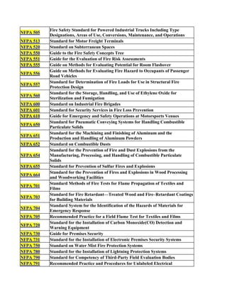 Nfpa coods list2 | PDF