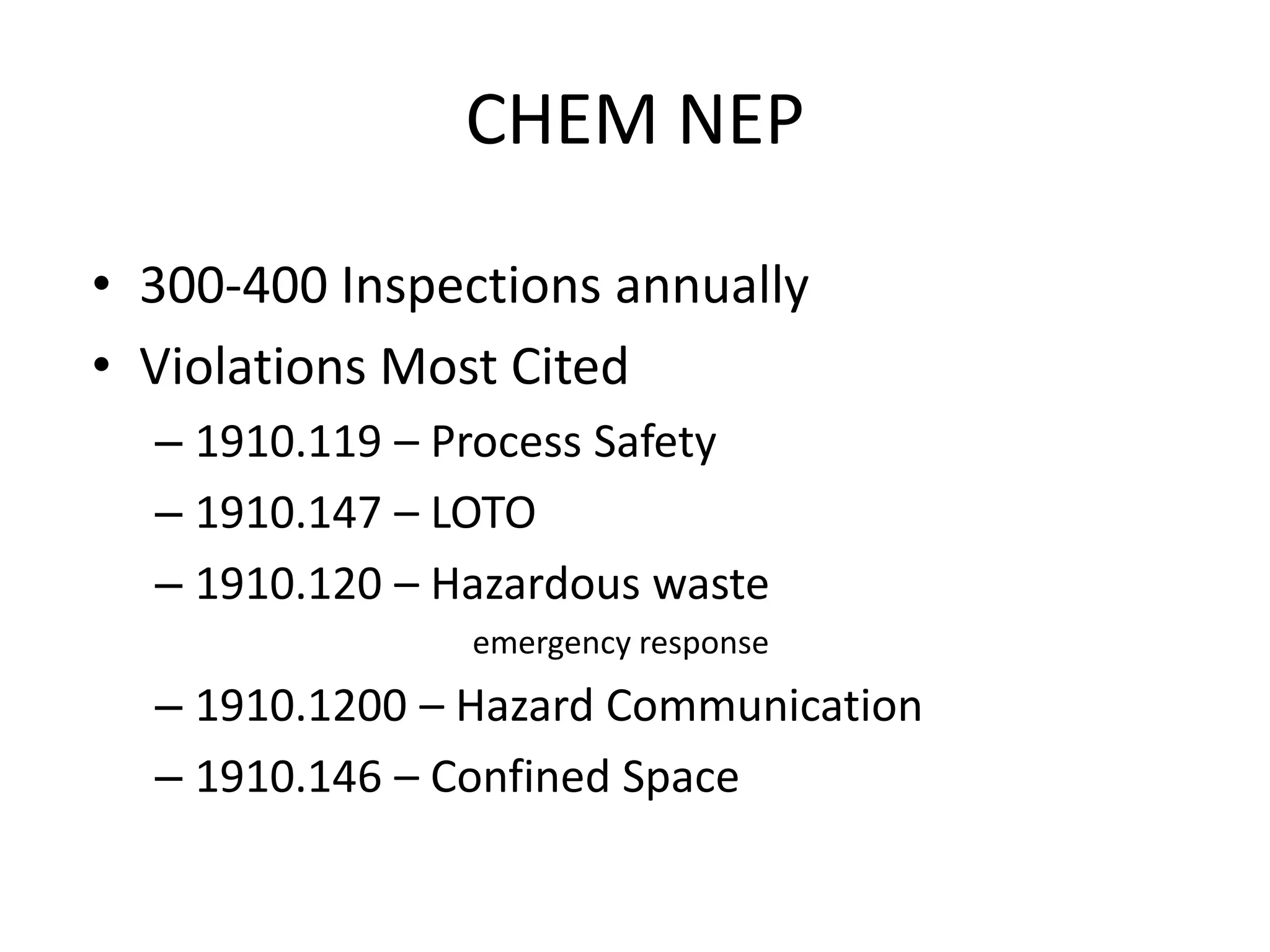 Nfpa process safety and osha, seven keys to surviving a chem nep audi ...