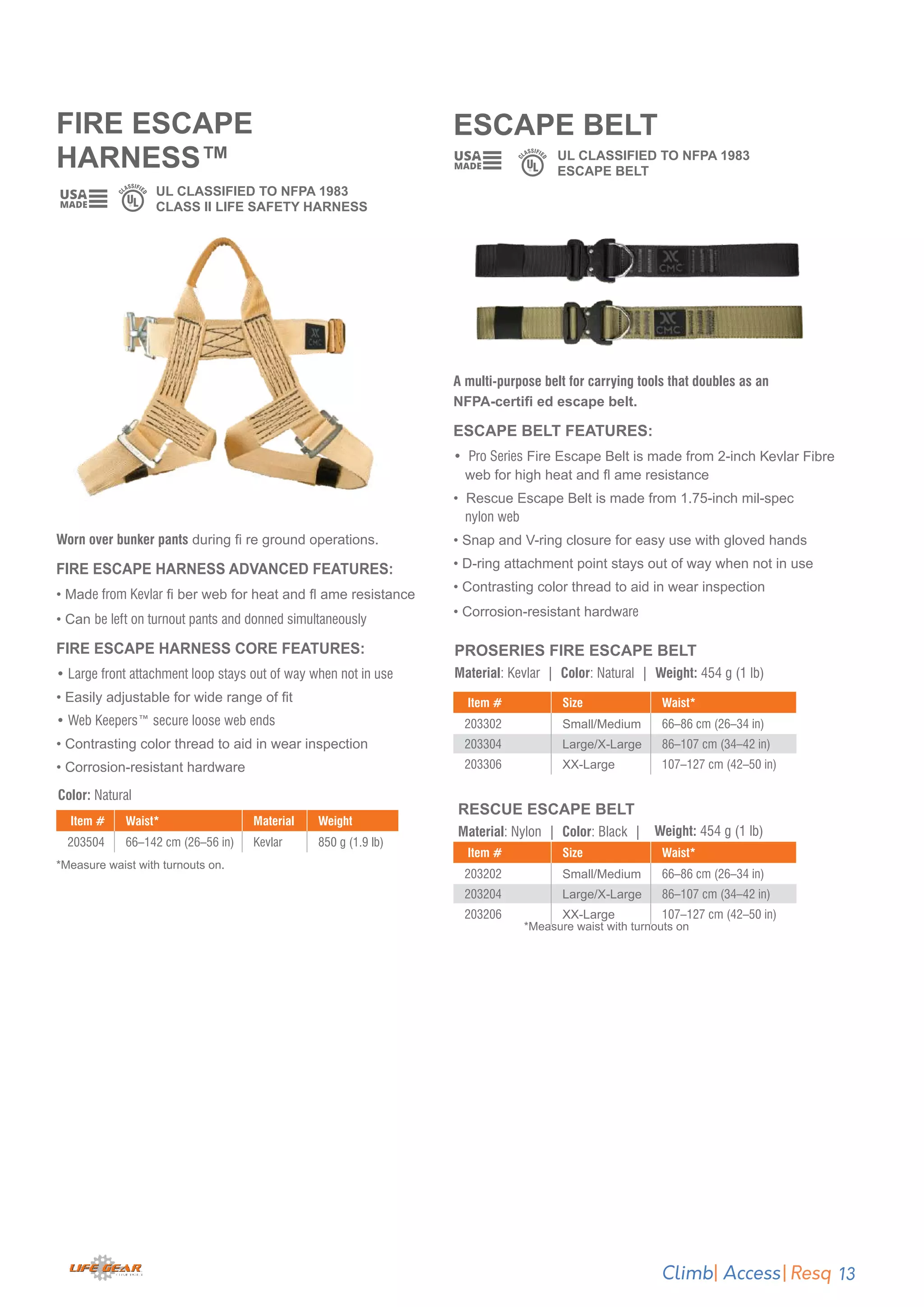 Lifegear - NFPA Rescue catalogue | PDF