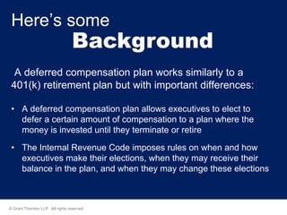 Deferred compensation – Comp & Benefits for Not-for-Profit Entities | PPT