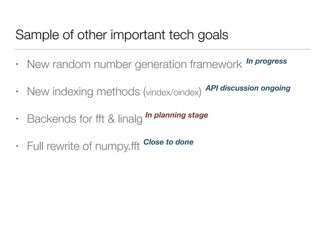 NumPy Roadmap presentation at NumFOCUS Forum | PPT
