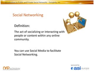 Introduction to private vs public social networks | PPTX