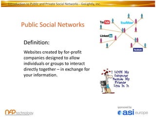 Introduction to private vs public social networks | PPTX