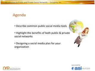 Introduction to private vs public social networks | PPTX
