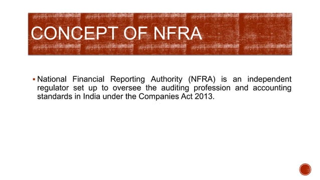 National Financial Reporting Authority (NFRA) | PPTX | Financial Regulation | Economy