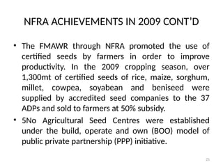 National Food Reserve Agency (NFRA)_Brief | PPTX | Agriculture | Industries
