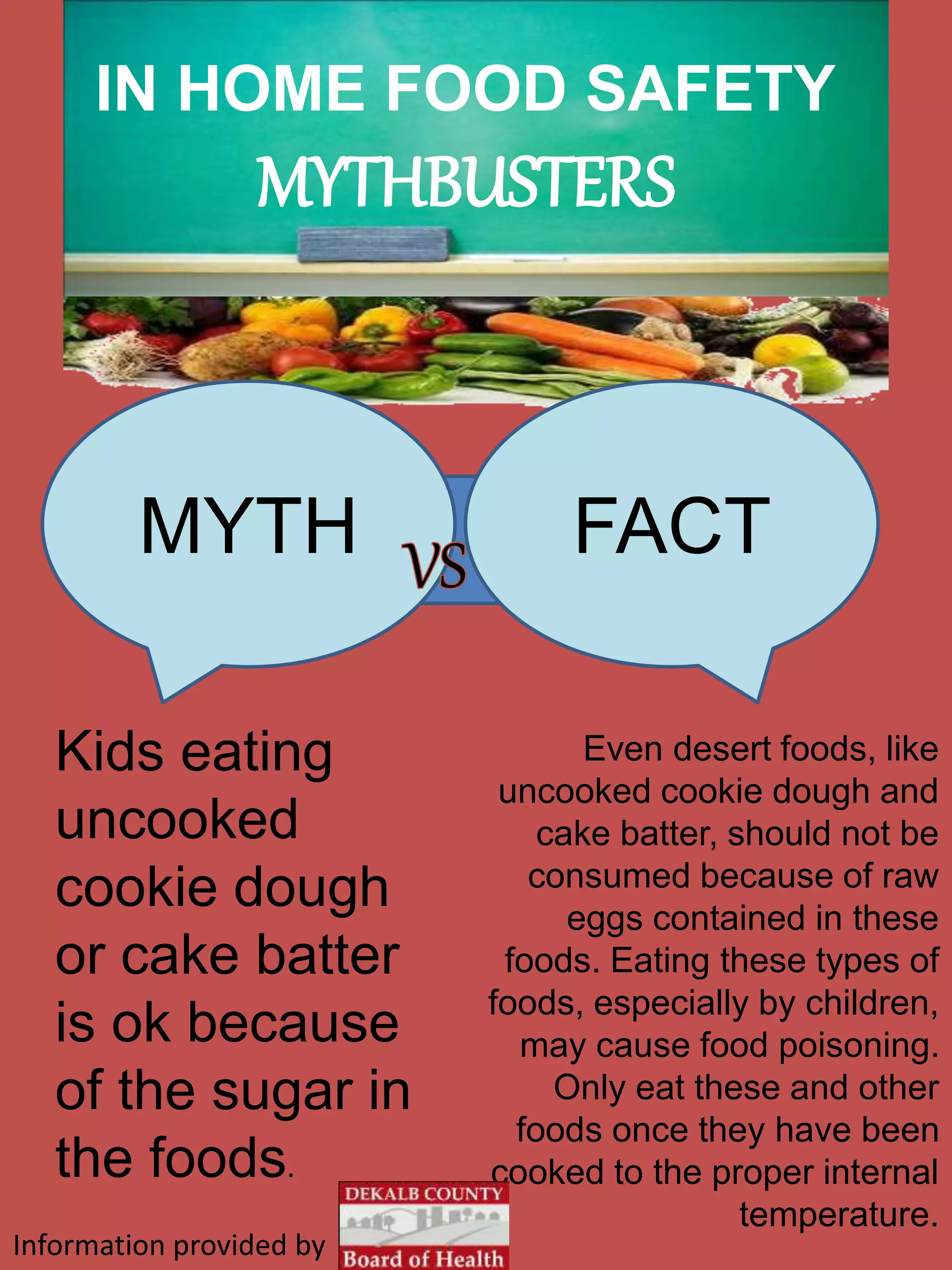 In Home Food Safety Mythbusters | PPTX