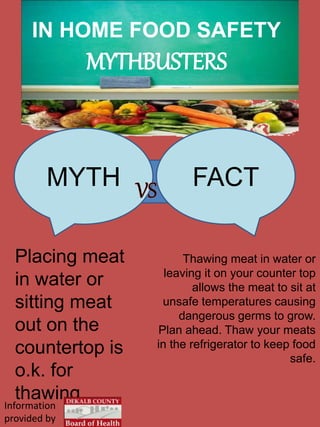 In Home Food Safety Mythbusters | PPTX