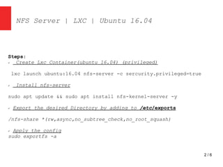 Storage Simplified NFS LXC K3S | PPT