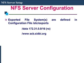 Linux System Administration - NFS Server | PPTX | Operating Systems | Computer Software and ...