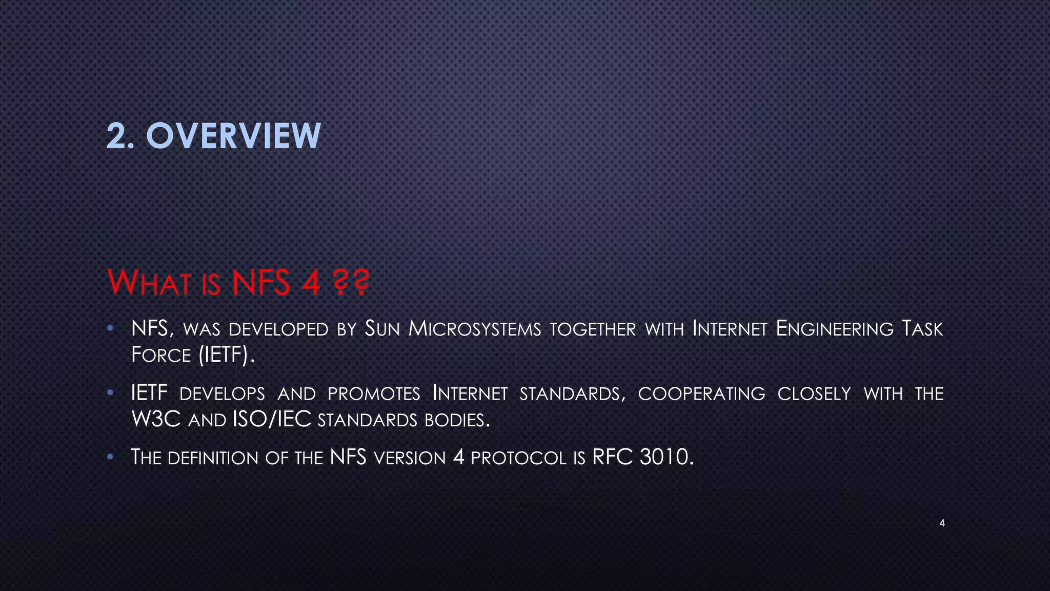 Nfs version 4 protocol presentation | PPTX