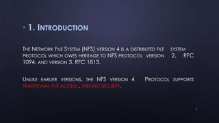 Nfs version 4 protocol presentation | PPTX