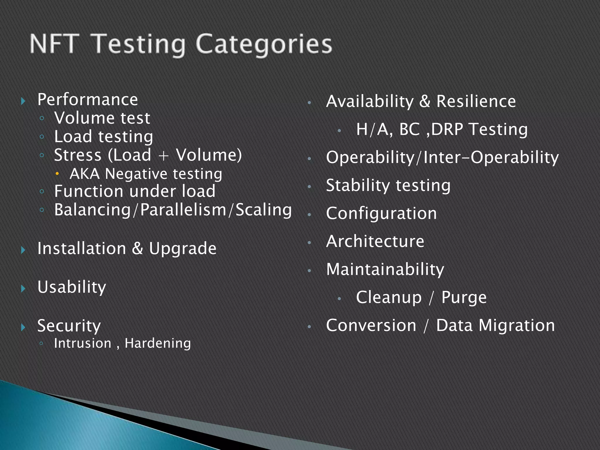 Non-functional Testing (NFT) Overview | PPTX