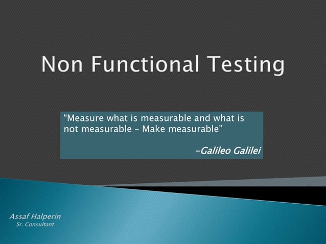 Non-functional Testing (NFT) Overview | PPTX