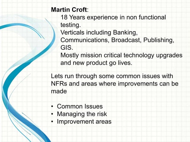 Non Functional Test Management | PPT