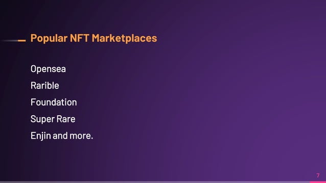 NFT Marketplace Development | PPTX