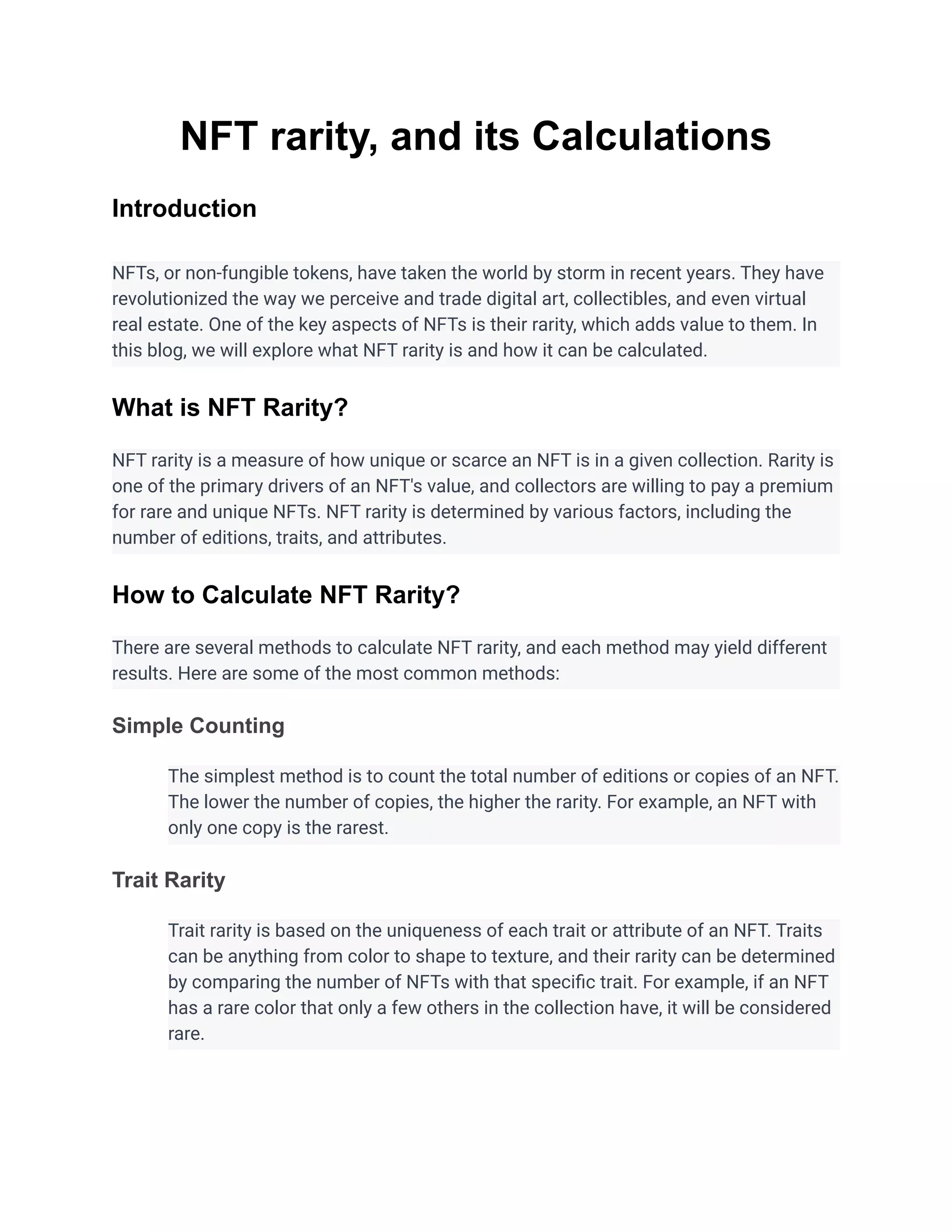 NFT rarity, and its Calculations.pdf