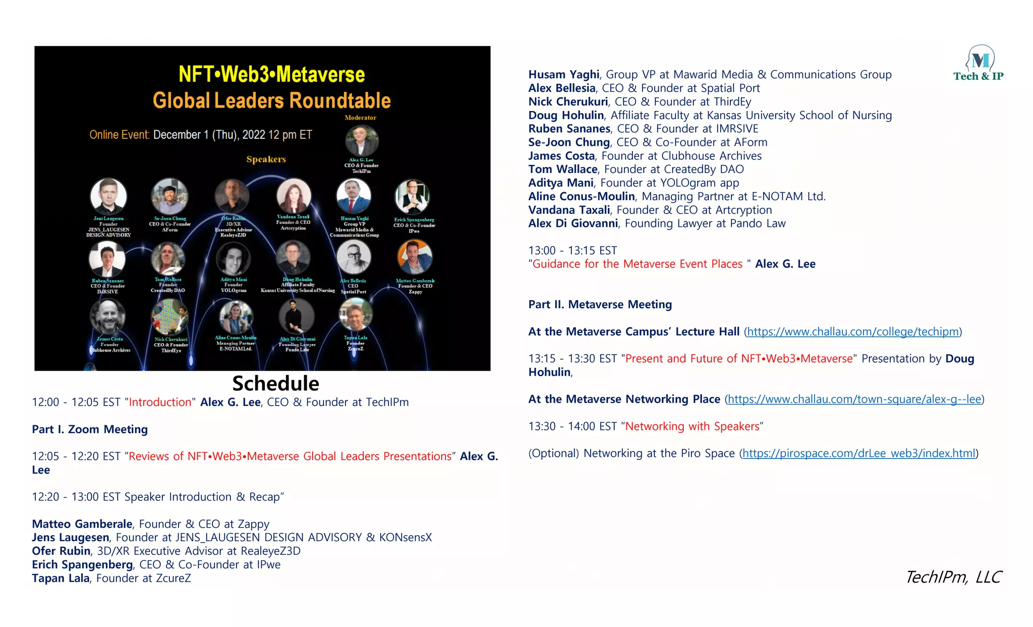NFT Web3 Metaverse Global Leaders Roundtable | PPT