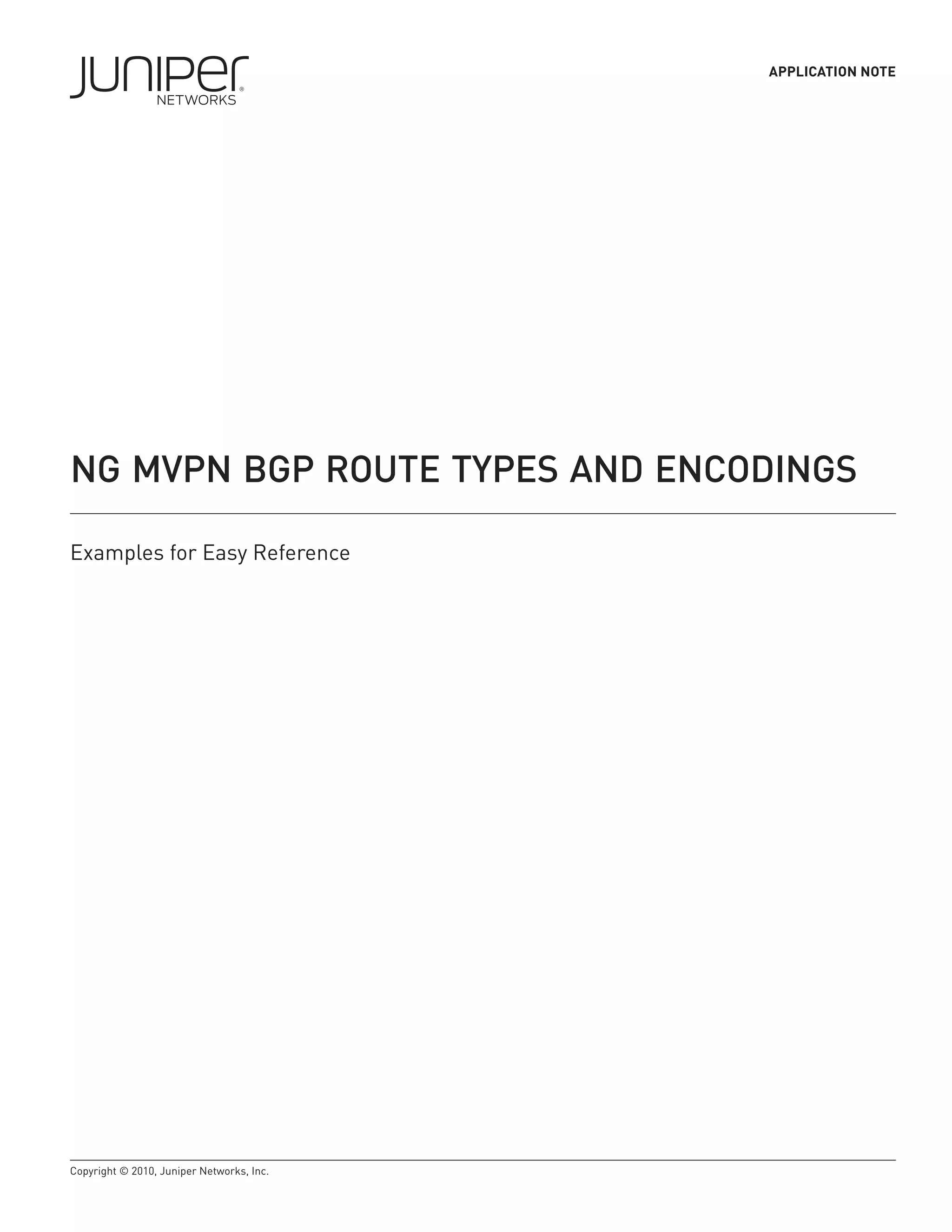 NG MVPN BGP ROUTE TYPES AND ENCODINGS | PDF | Computer Networking | Computing