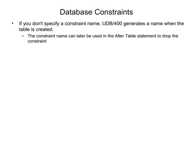 Database constraints | PPT