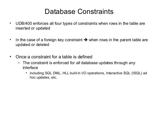 Database constraints