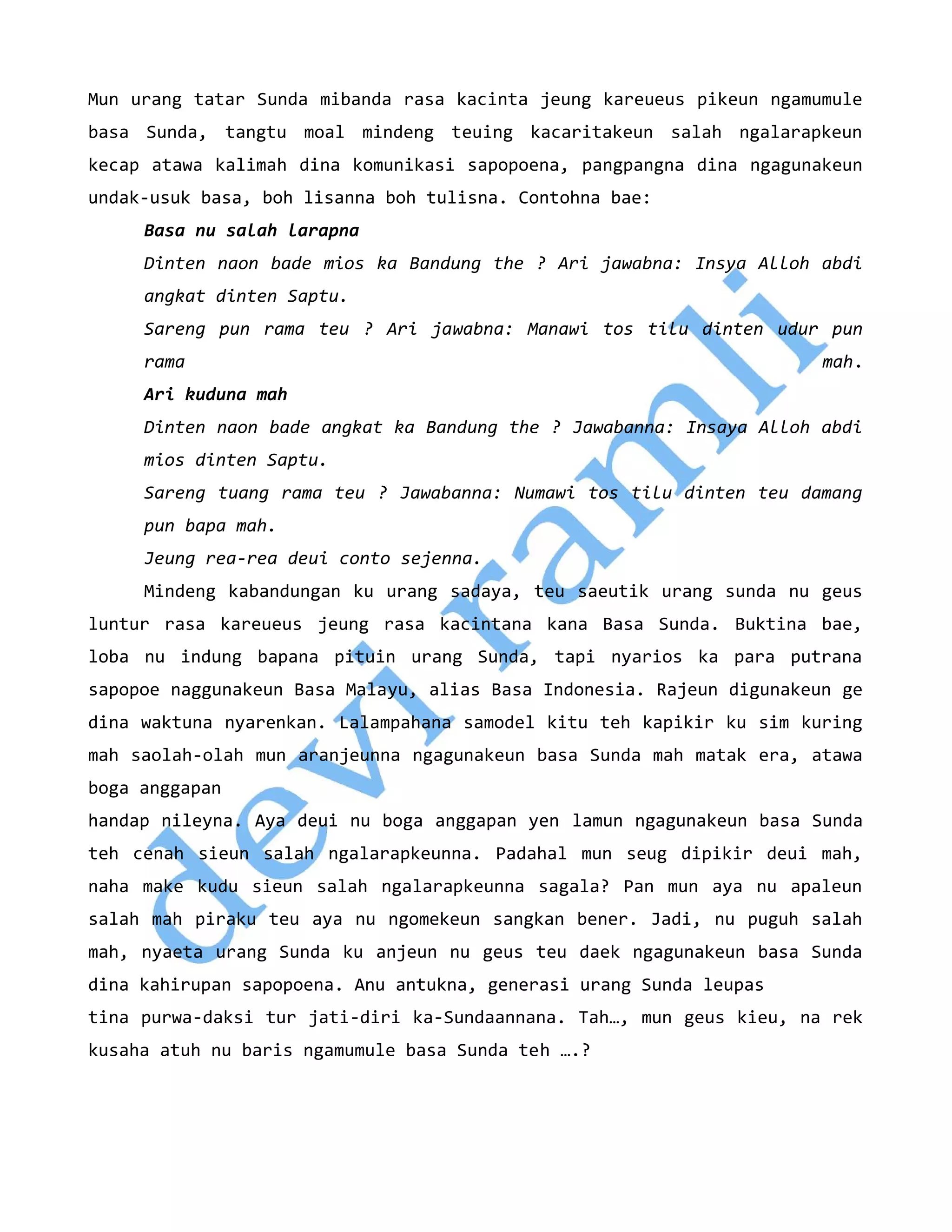 Ngamumule basa sunda | PDF