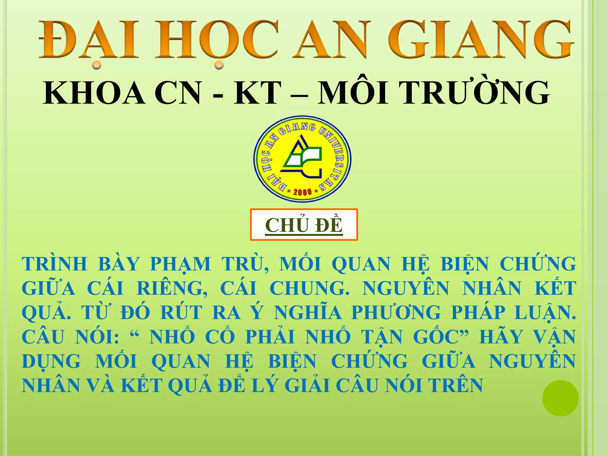 phạm trù nguyên nhân kết quả | PPTX