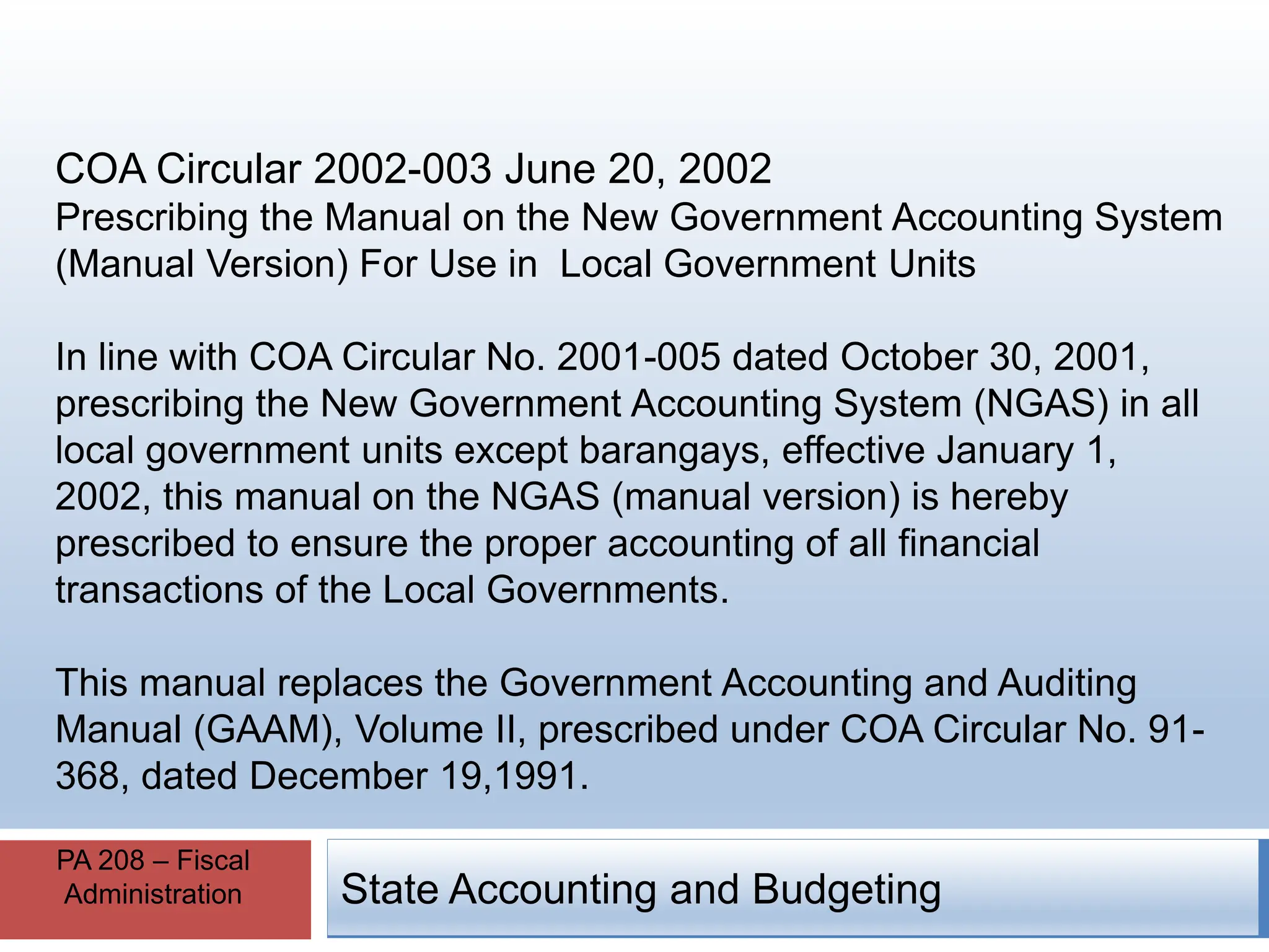 NGAS for Local Government Units Philspptx | PPTX