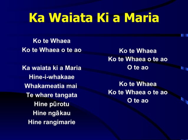 Nga waiata | PPT