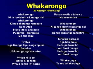 Nga waiata | PPT