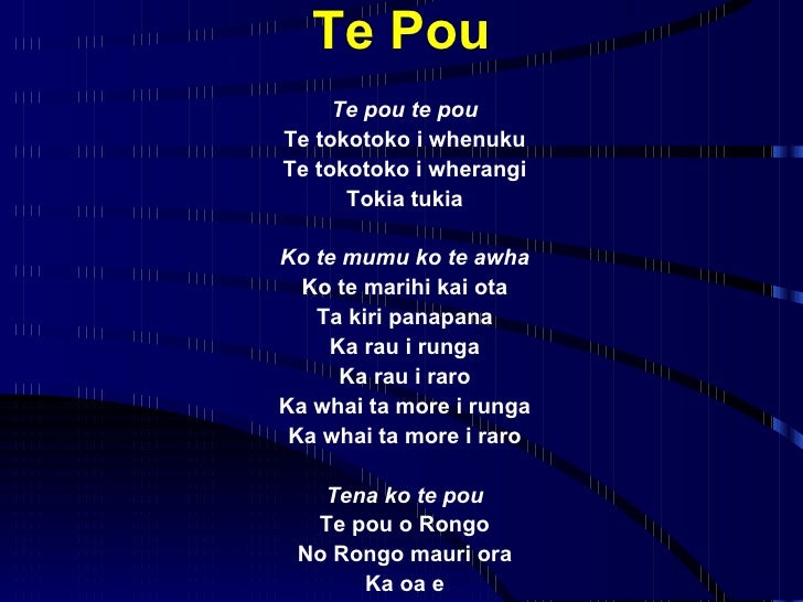 Te Pou Te Pou Te Tokotoko Meaning at Alan Matheny blog