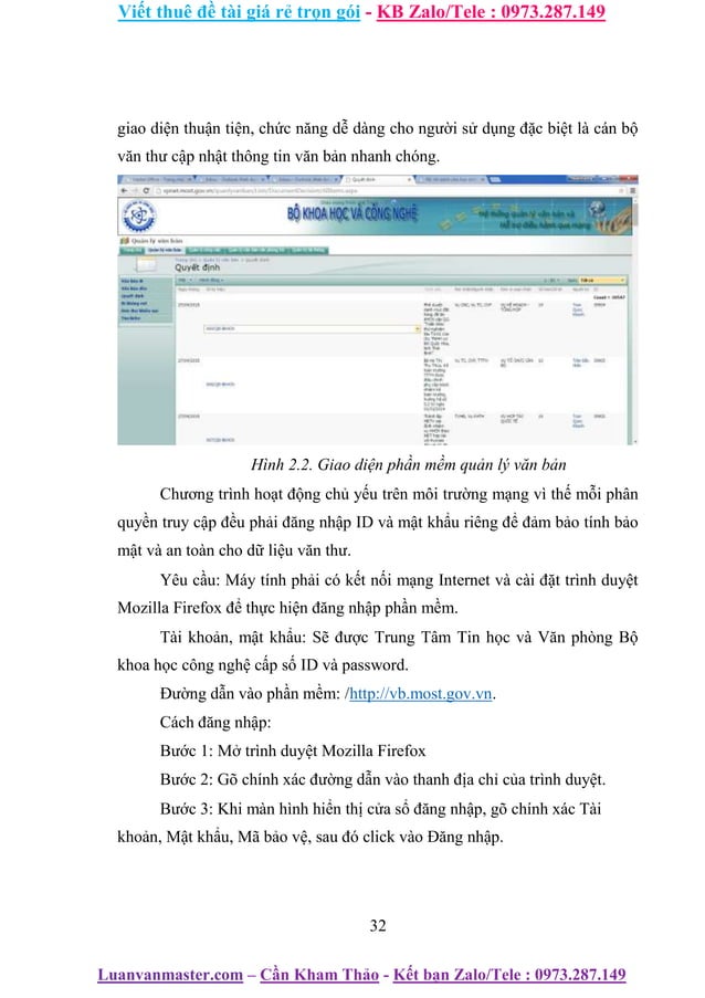 Ứng dụng công nghệ thông tin trong công tác văn thư tại văn phòng bộ khoa học và công nghệ.doc