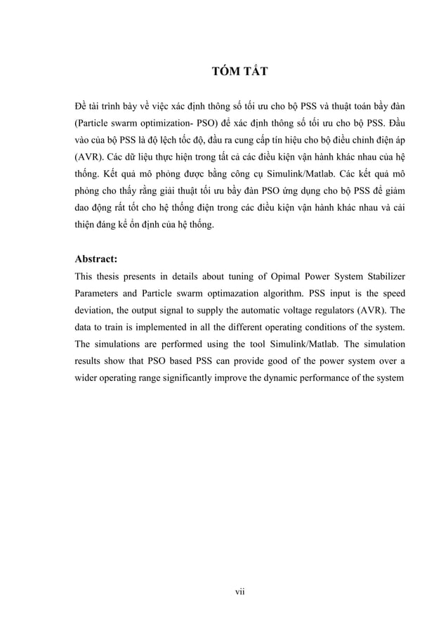 Ứng dụng giải thuật PSO để xác định thông số tối ưu cho bộ PSS | PDF