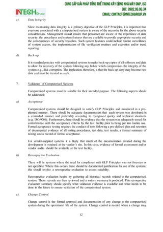 Tiêu chuẩn GLP - OECD trong quản lý hệ thống vi tính | PDF