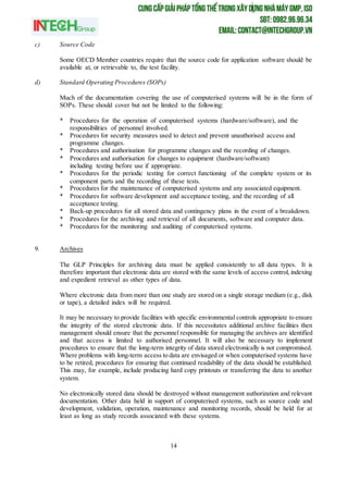 Tiêu chuẩn GLP - OECD trong quản lý hệ thống vi tính | PDF