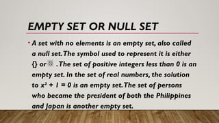 Interval Notation To Define Sets, Well Defined Sets, Empty Set | PPTX