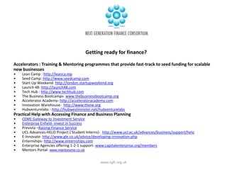 NGFC guide to sources of funding | PPT