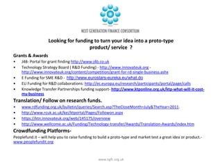 NGFC guide to sources of funding | PPT