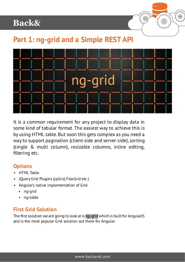 Part 1: ng-grid and a Simple REST API Part 1: ng-grid and a Simple REST API