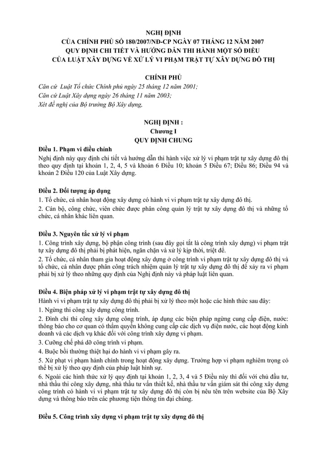 Nghi dinh 180_2007 | PDF