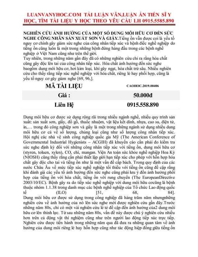 Nghien cuu anh huong cua mot so dung moi huu co den suc nghe cong nhan san xuat son va giay | DOCX