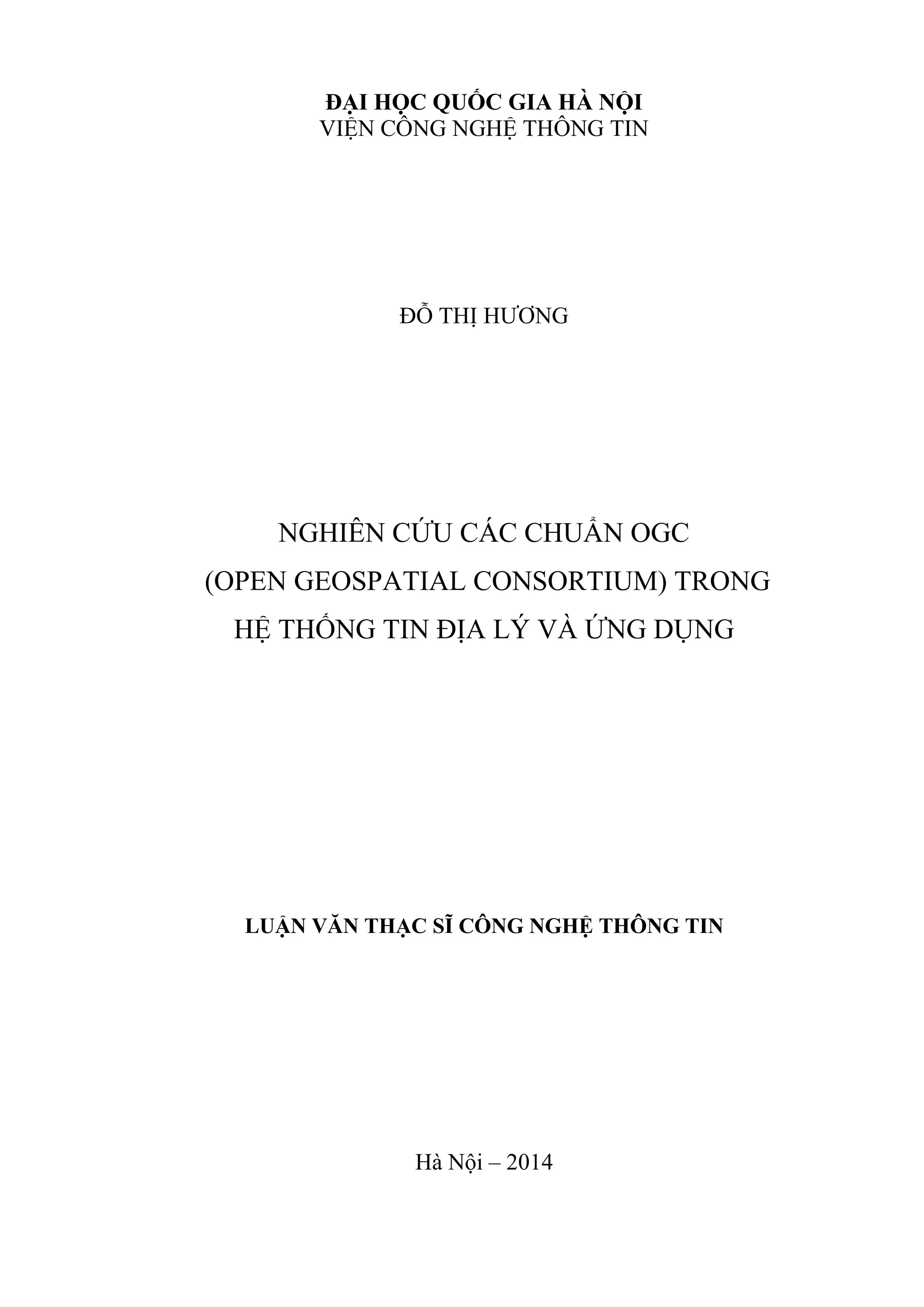 Nghiên cứu các chuẩn OGC (Open Geospatial Consortium) trong hệ thống ...