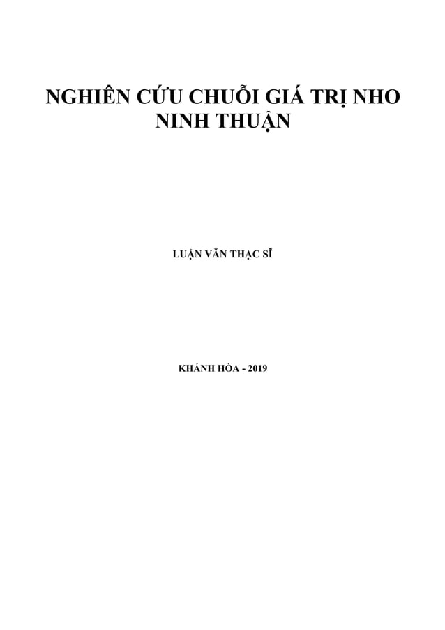 Luận văn: Nghiên cứu chuỗi giá trị nho tại Ninh Thuận, HAY! | DOC