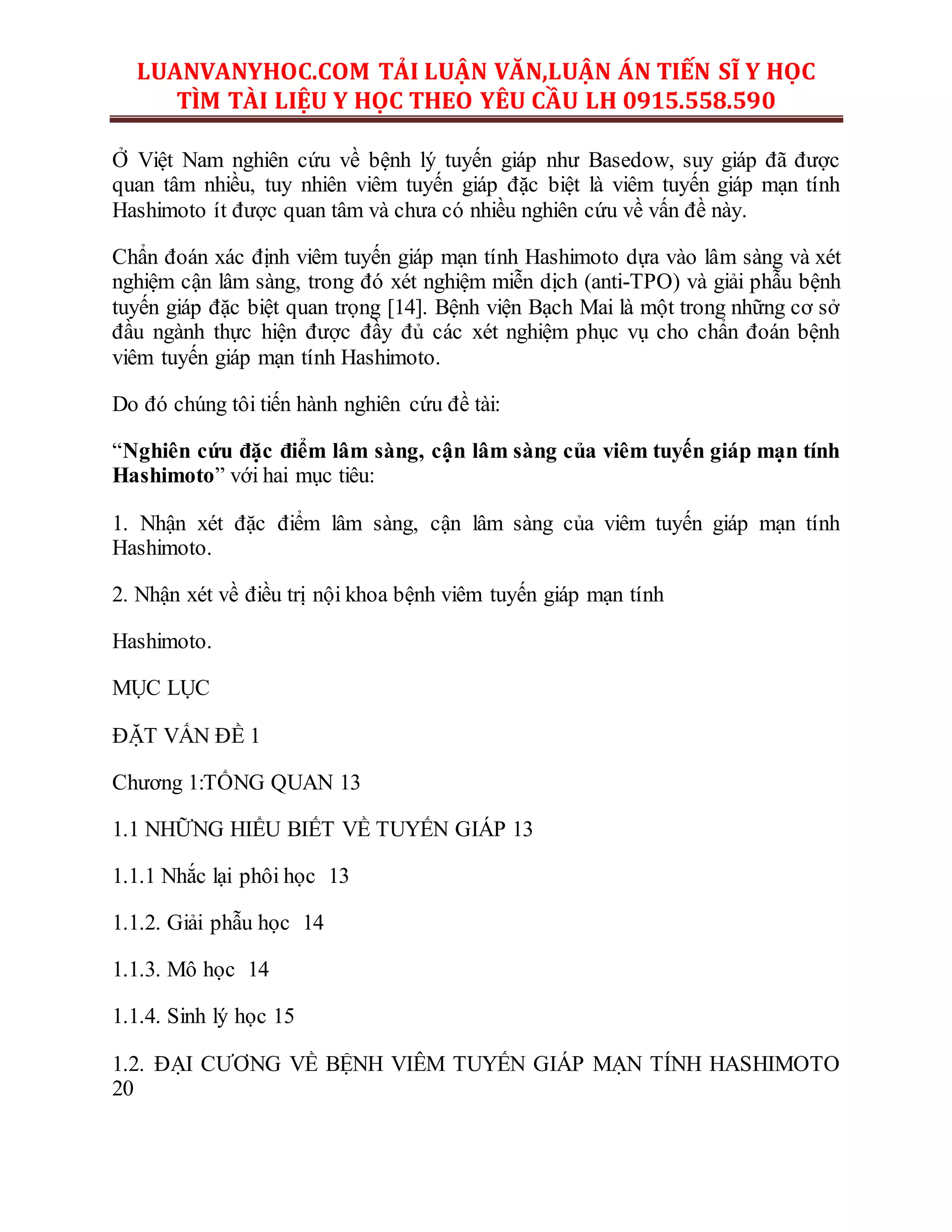 Nghien cuu dac diem lam sang, can lam sang cua viem tuyen giap man tinh hashimoto | PDF | Free ...