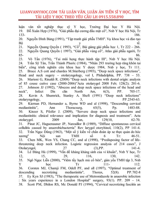 Nghien cuu dac diem lam sang, can lam sang va danh gia ket qua dieu tri nhiem trung co sau | PDF